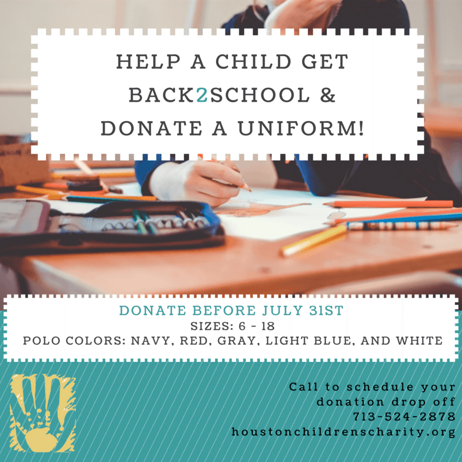 Donate A School Uniform For A Child In Need - Houston Children’s Charity