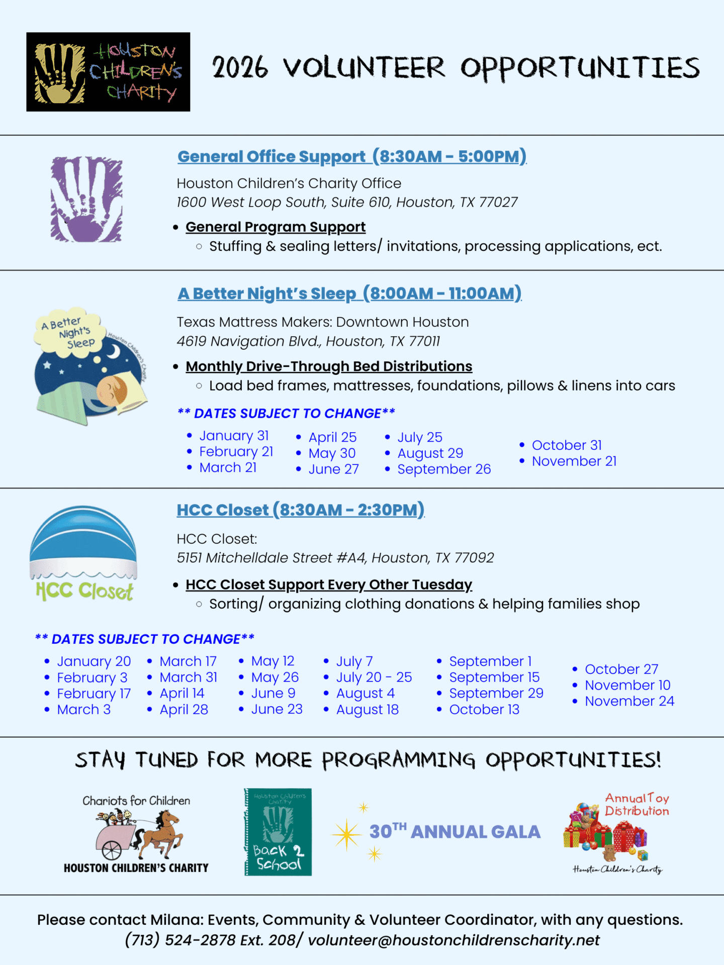General Office Support Volunteer Registration Form - Houston Children’s ...